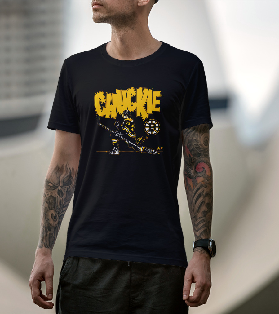 Chuckie Charlie McAvoy Boston Hockey 73 Bruins T-Shirt