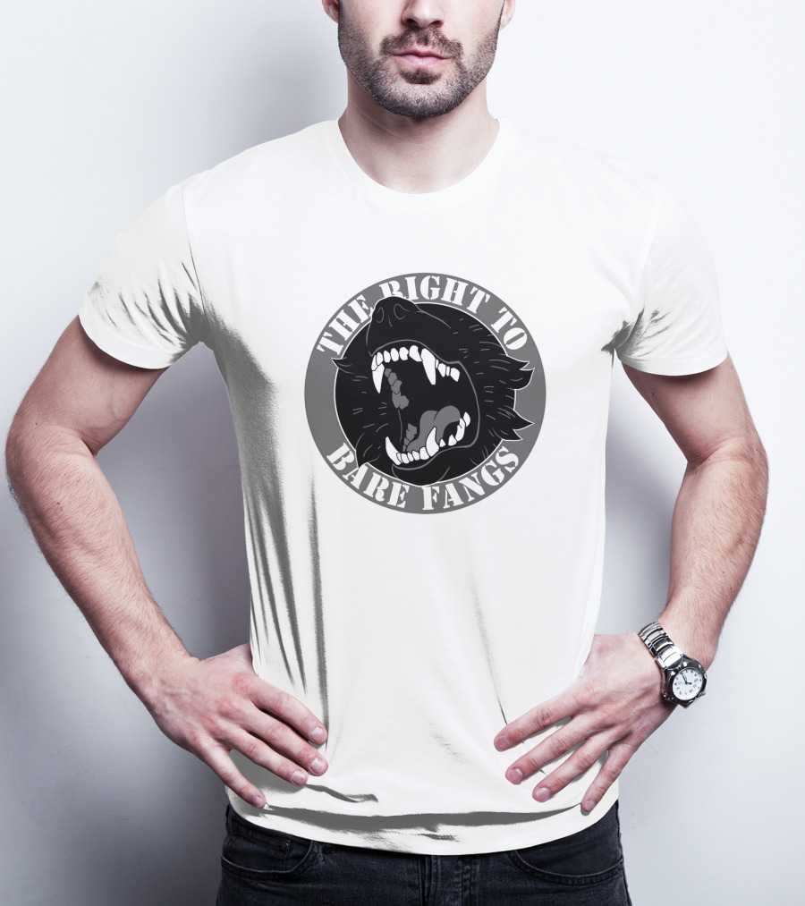 The Right To Bare Fangs Wingedwolf94 Circular Wolf T-Shirt