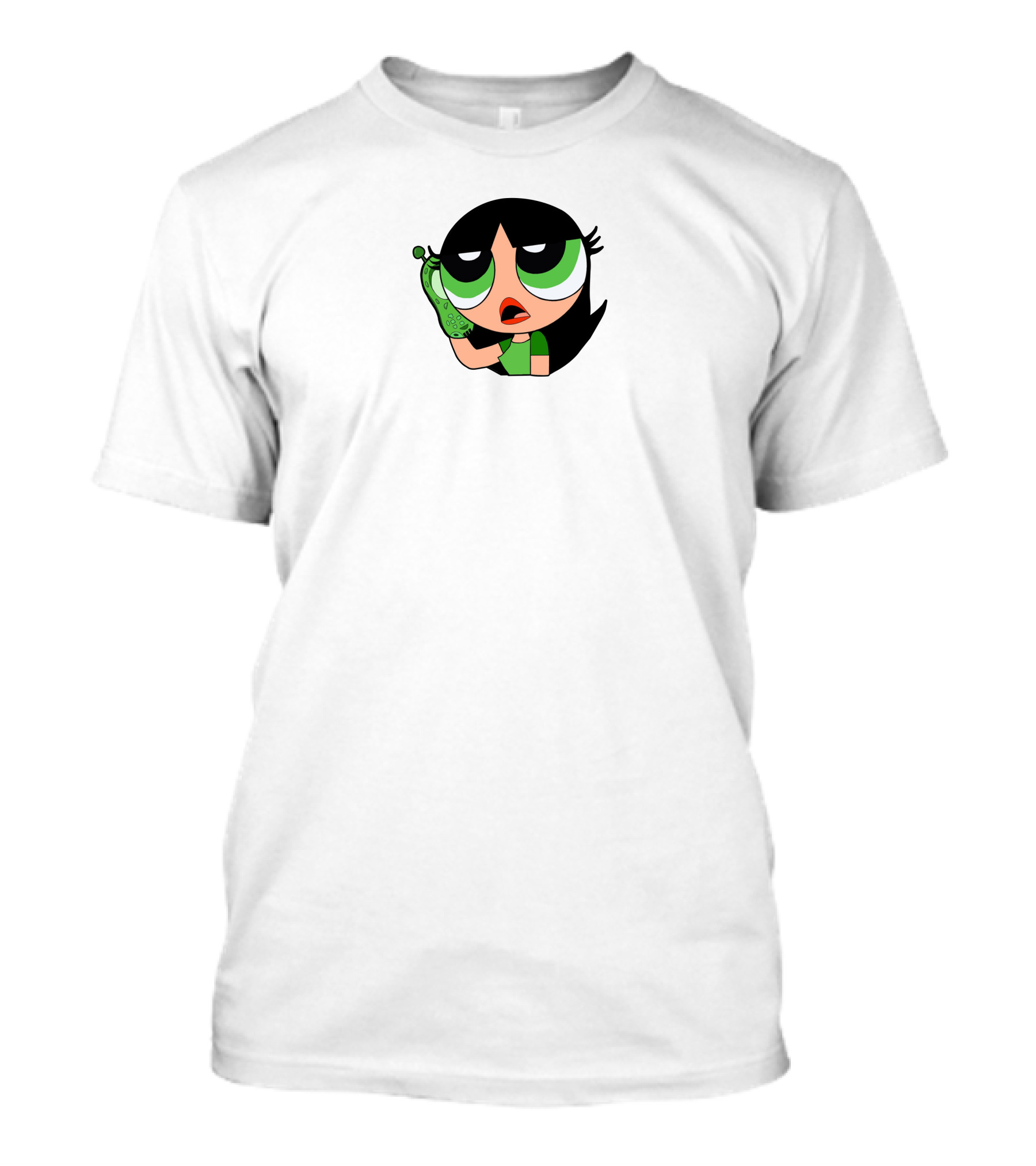 The Powerpuff Girls Buttercup Talking To Broccoli Phone Animation T-Shirt