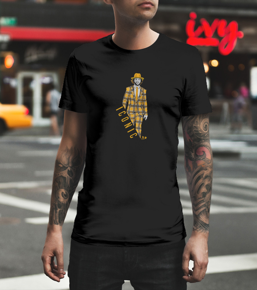 Bostonpro Shop David Pastrnak Iconic Plaid Suit T-Shirt