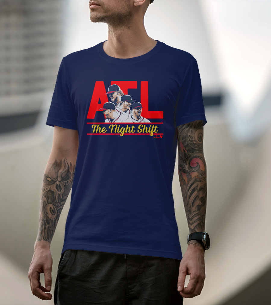 Breakingt Merch Atlanta The Night Shift Mlbpa Licensed ATL Players T-Shirt