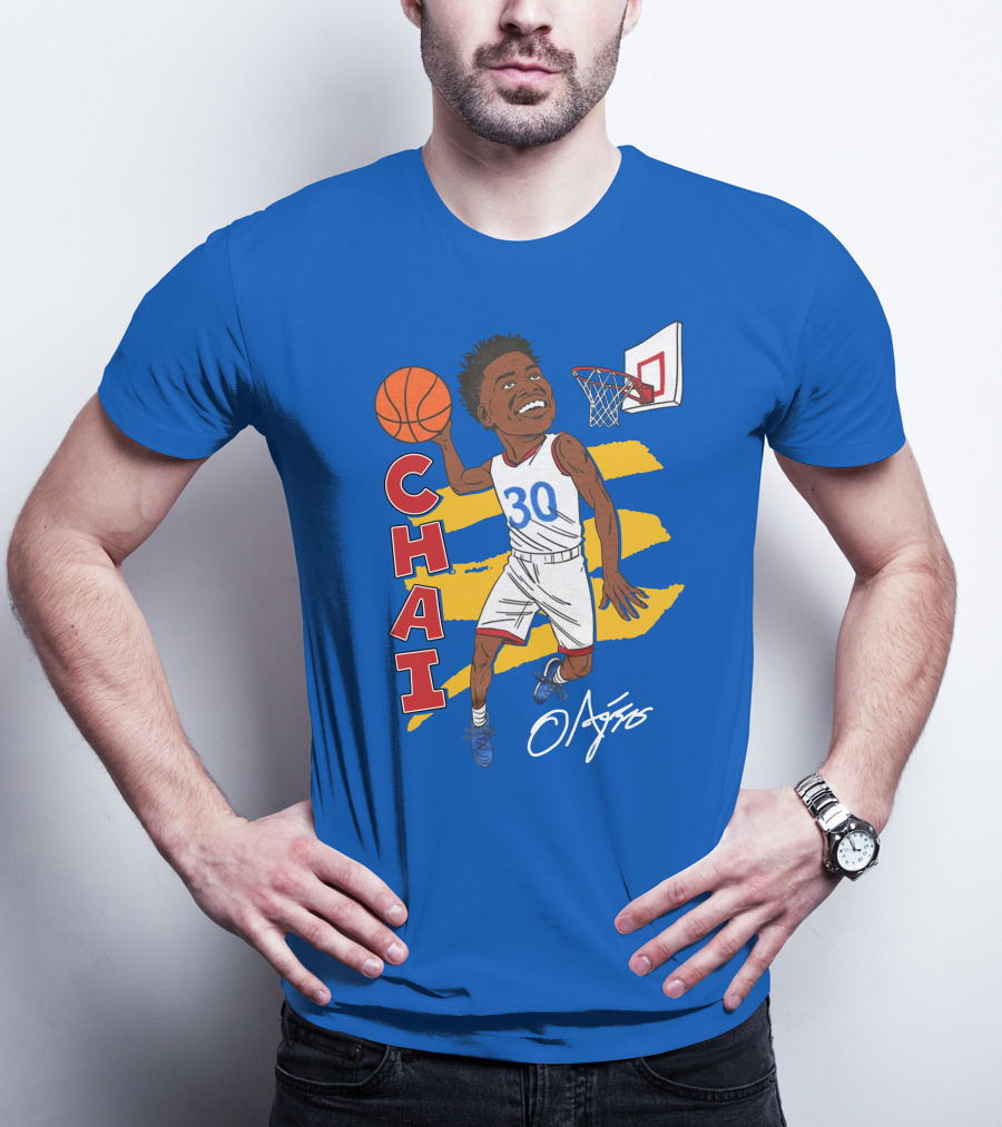 Ochai Agbaji Basketball Illustration 30 Chai Charliehustle Store T-Shirt