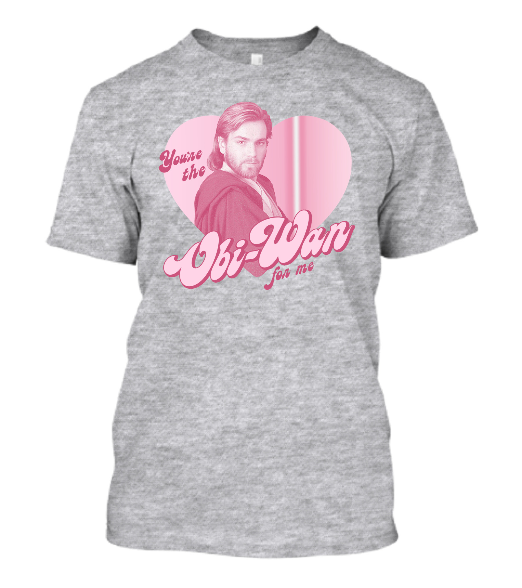 Star Wars Valentine's Day You're The Obi-Wan For Me Pink Heart T-Shirt
