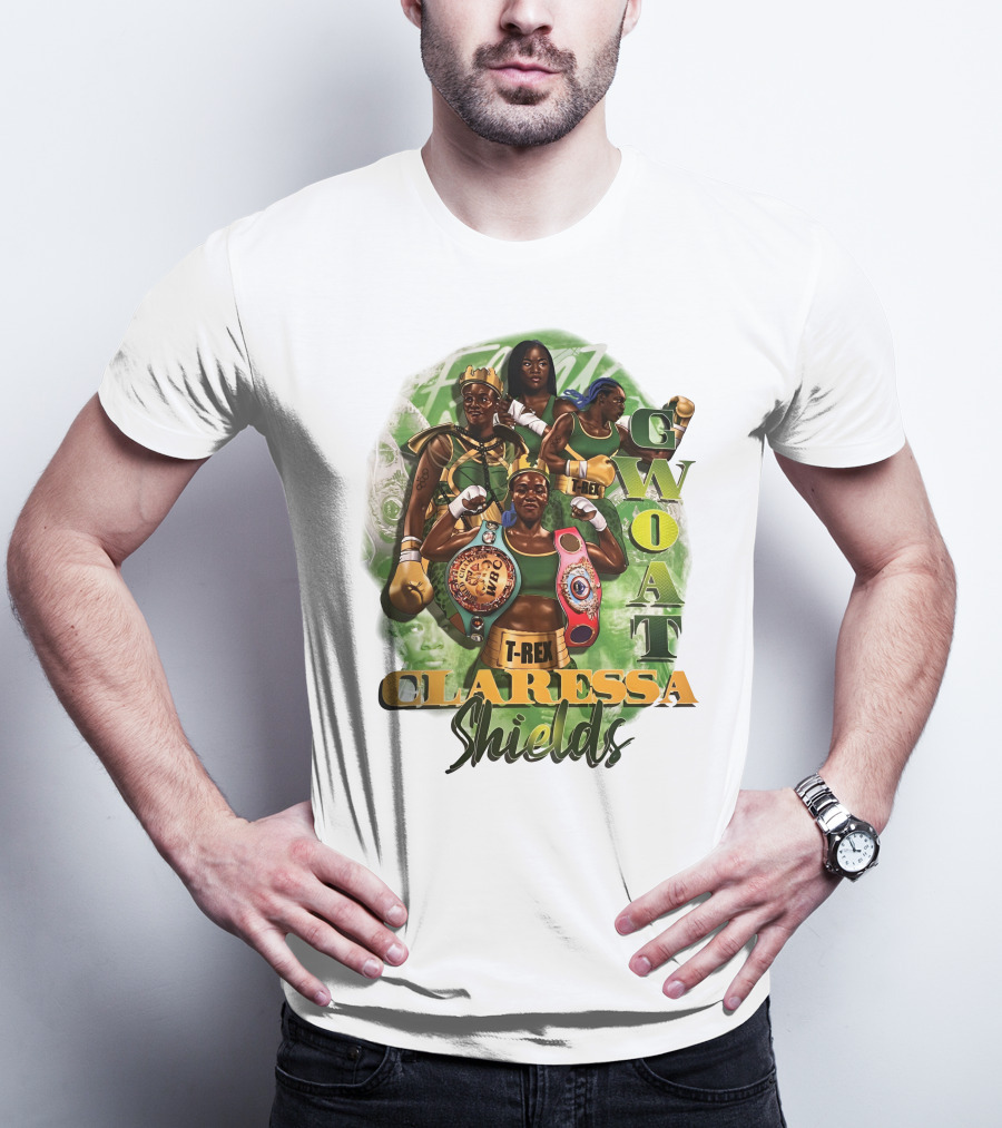 Claressa Shields GWOAT T-Rex Boxing Champion T-Shirt