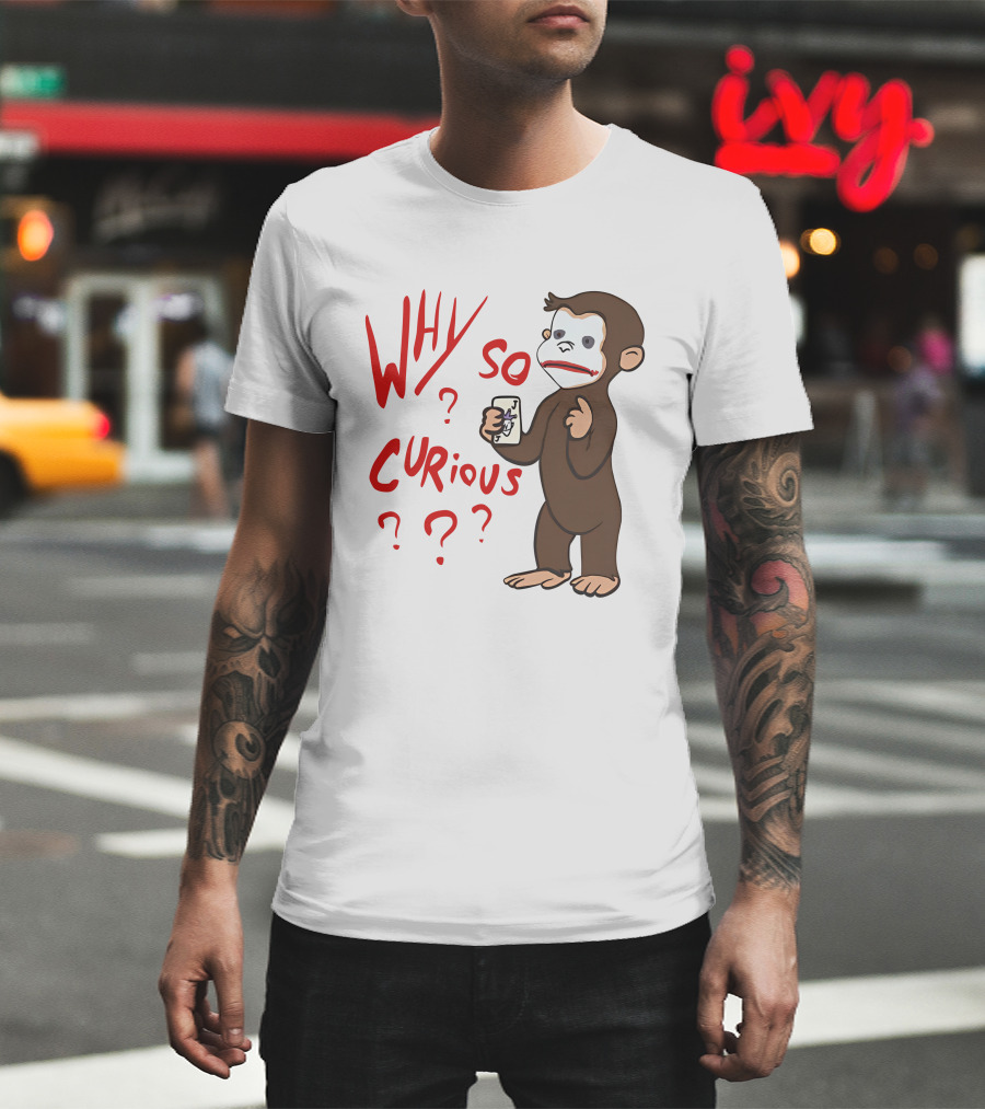 Lucca International Merch Why So Curious Curious George Joker Card T-Shirt