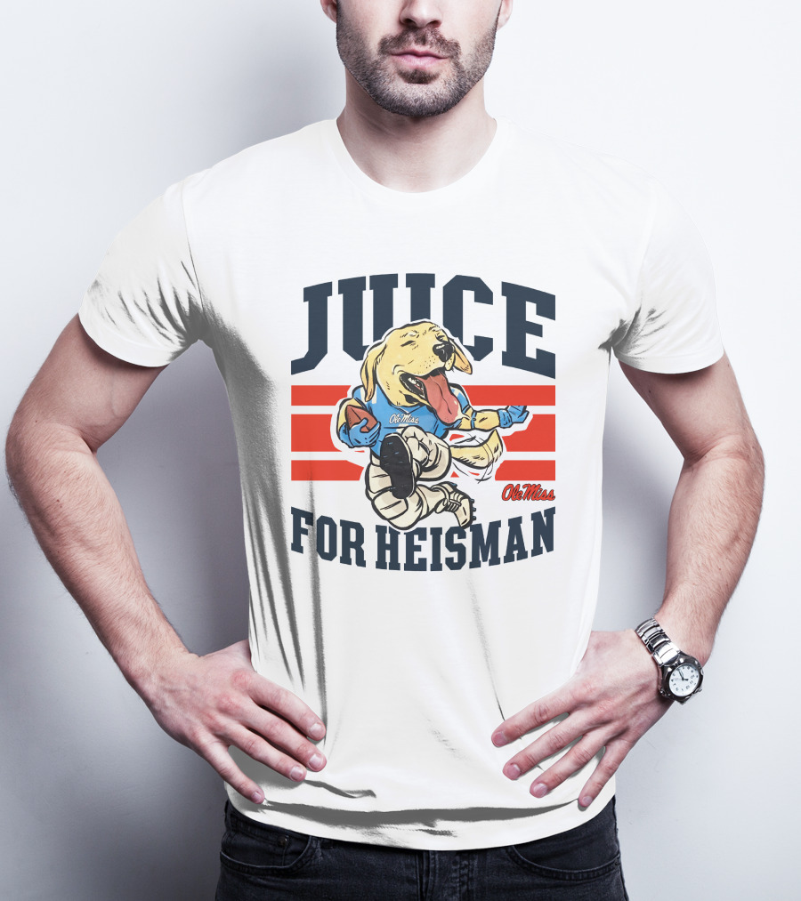 Juice For Heisman Ole Miss Dog Football Cartoon T-Shirt
