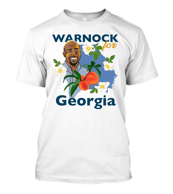 Warnock For Georgia Raphael Warnock Peaches And Blossoms T-Shirt