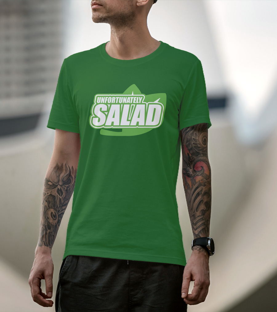 Unfortunately Salad Leaf Logo Mockup T-Shirt