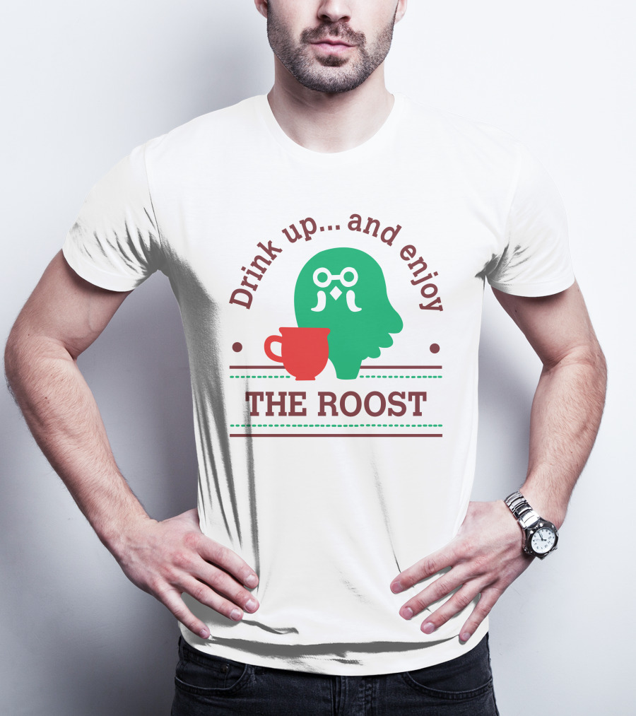 Drink Up And Enjoy The Roost Acpocketnews Owl With Coffee Cup T-Shirt