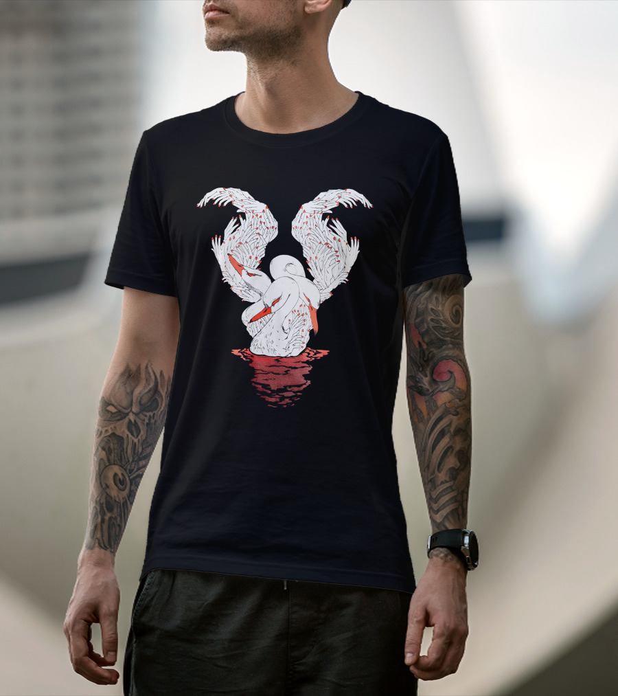 39Daph Swan Illustration White T-Shirt