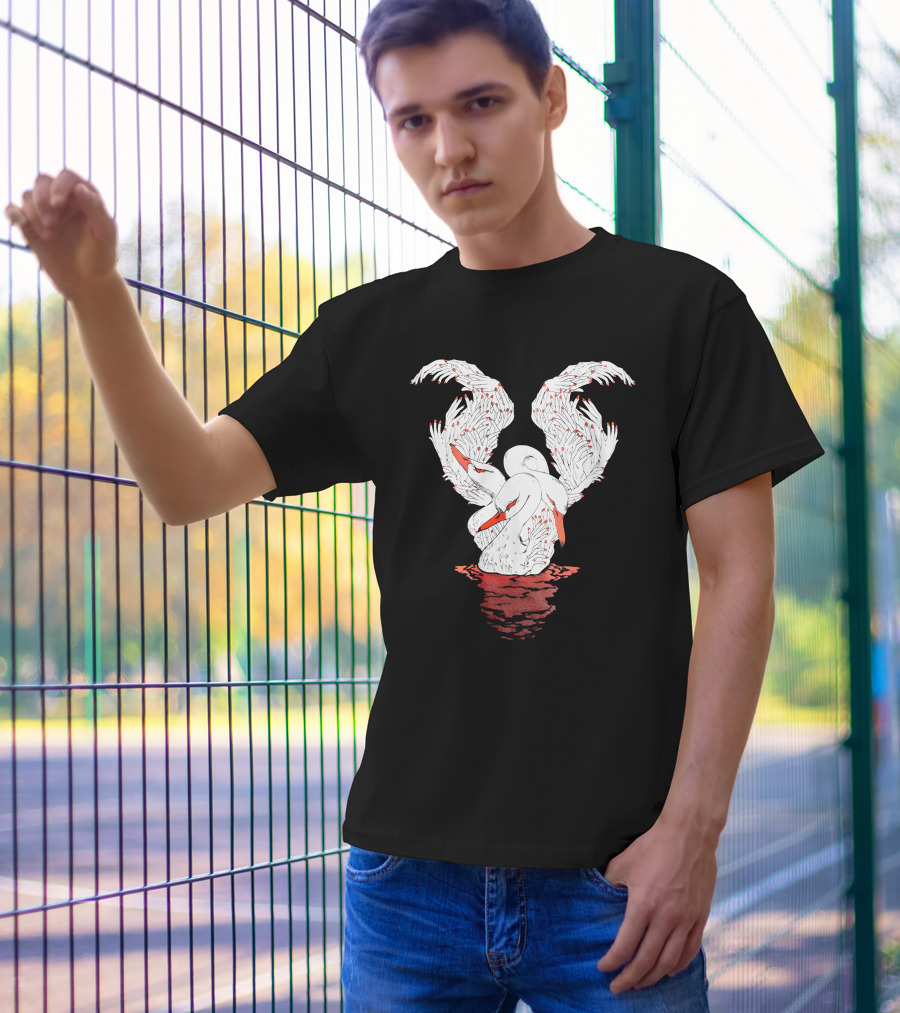 39Daph Swan Illustration White T-Shirt
