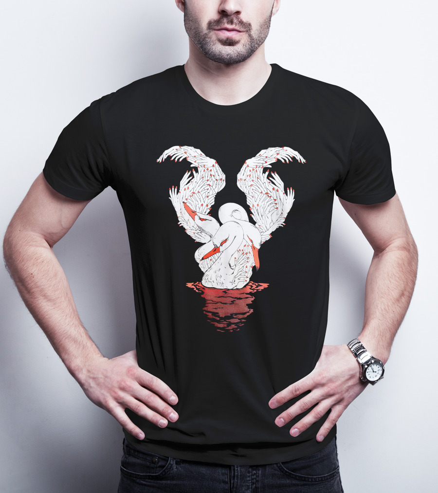 39Daph Swan Illustration White T-Shirt