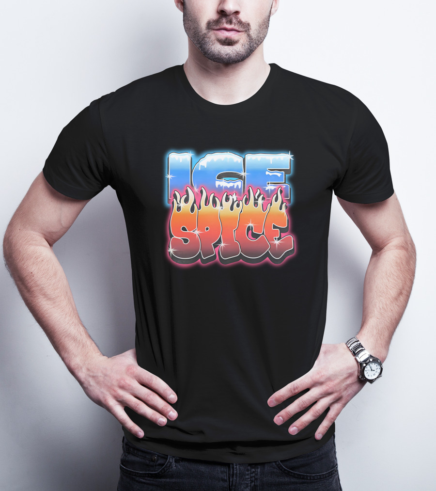 ICE SPICE Flame And Ice Contrast T-Shirt