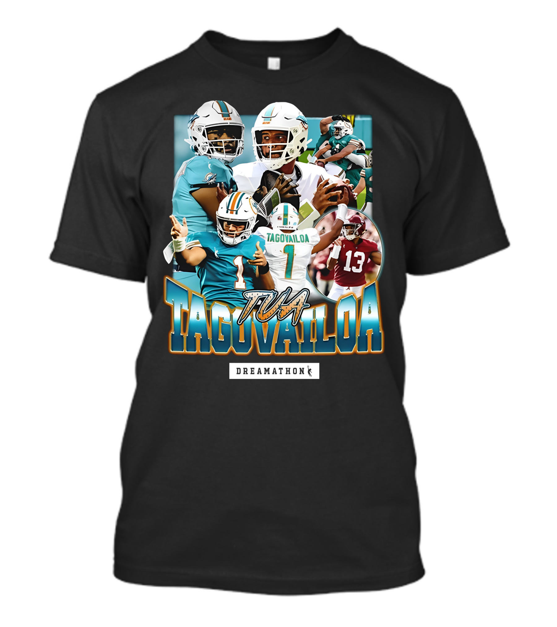 Tua Tagovailoa Dreamathon Quarterback Highlights NFL Football Action T-Shirt