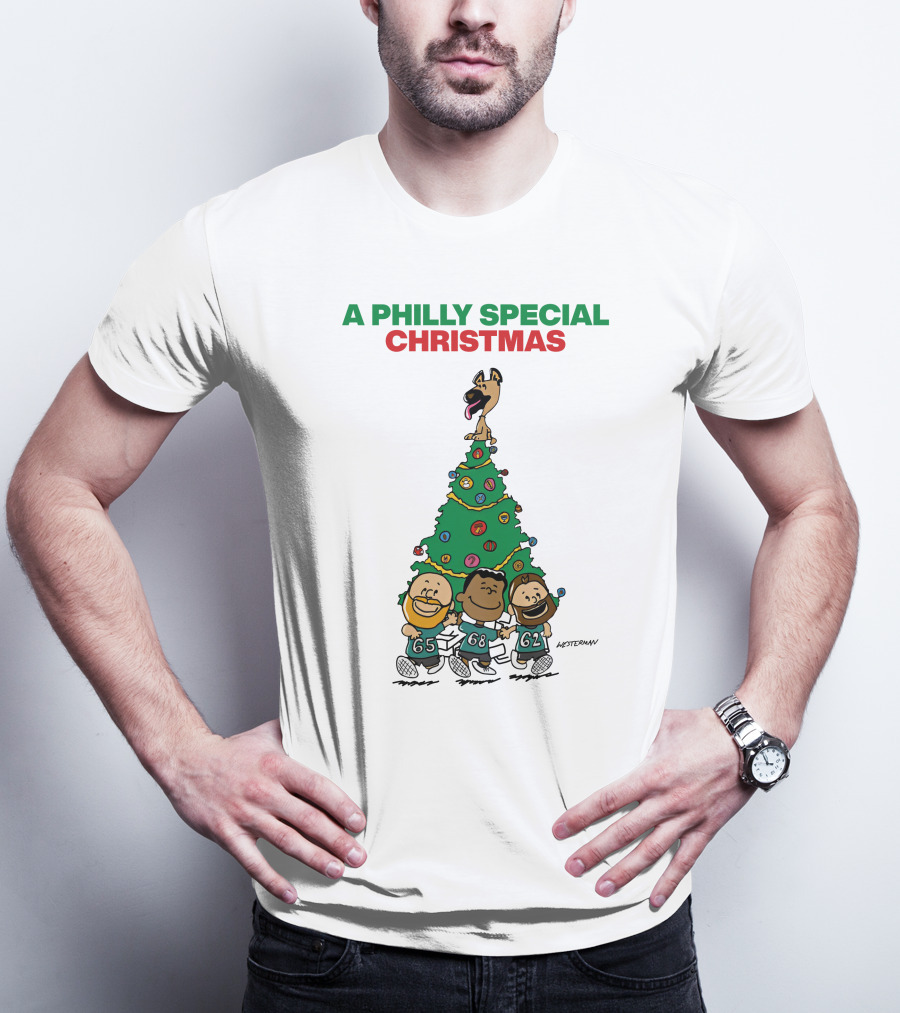 A Philly Special Christmas Festive Tree And Football Trio T-Shirt