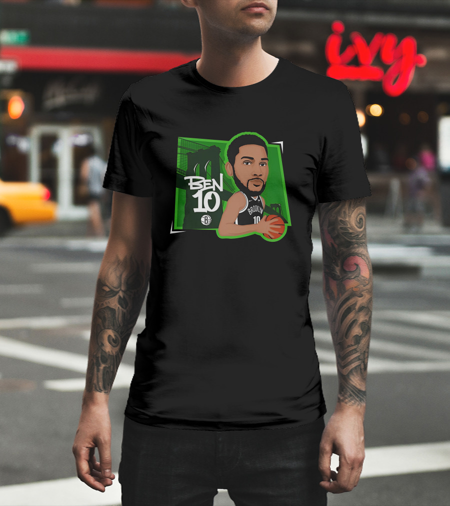 Nbacentral Ben Simmons Ben 10 Brooklyn Nets Cartoon Basketball T-Shirt