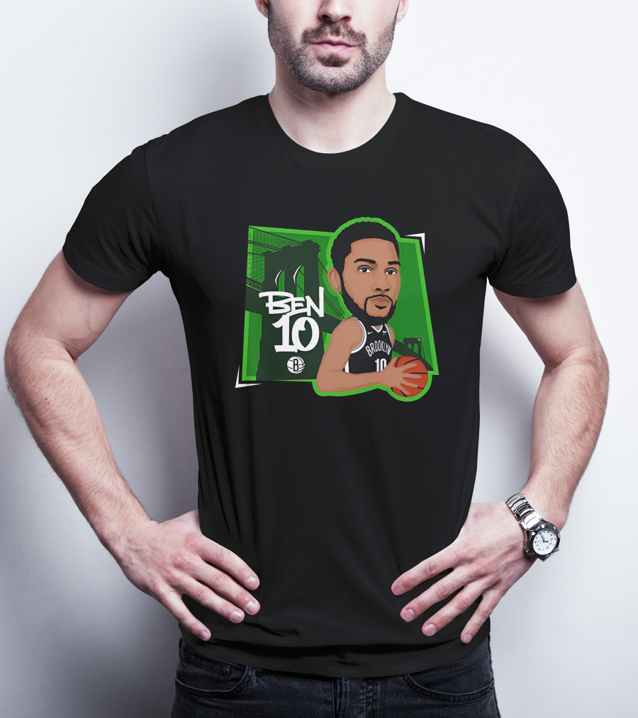 Nbacentral Ben Simmons Ben 10 Brooklyn Nets Cartoon Basketball T-Shirt