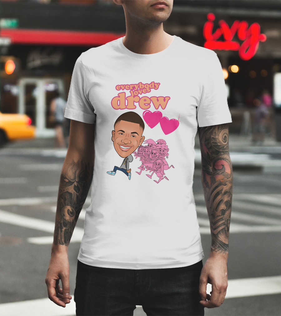 Tdashrich Tequan Richmond Everybody Loves Drew Hearts Cartoon Characters T-Shirt