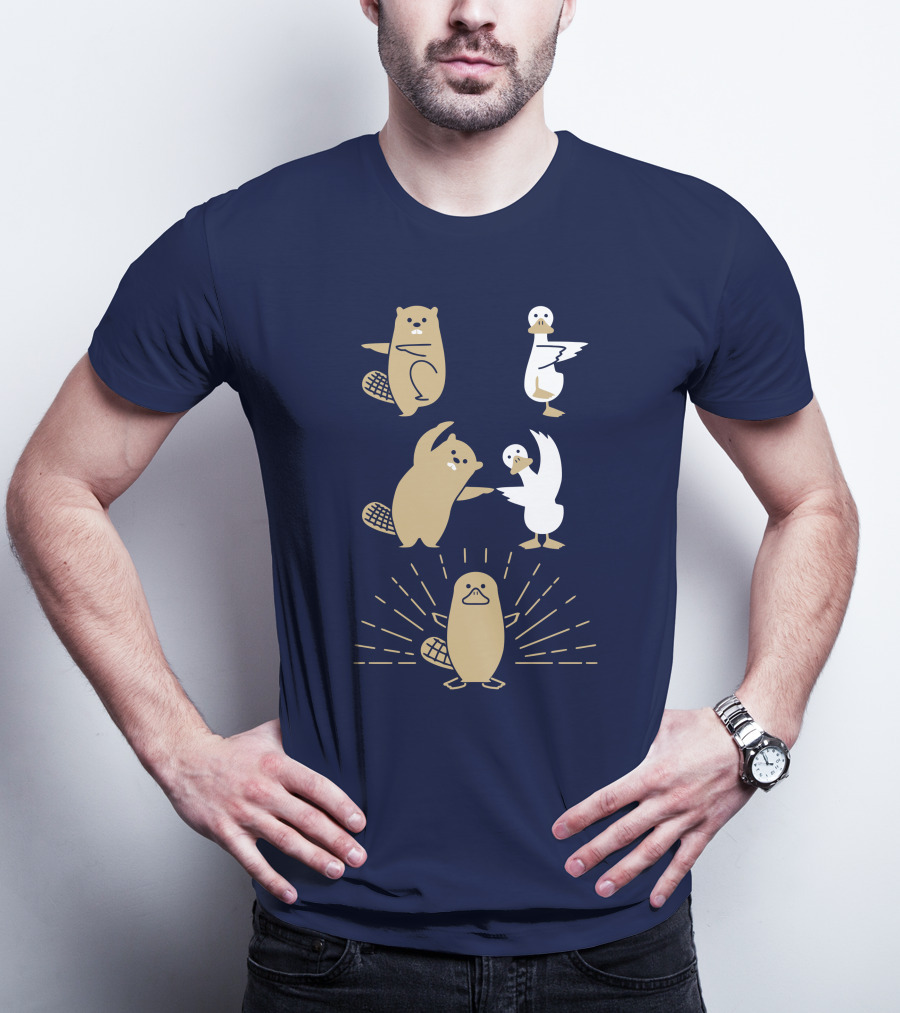 Robin Lopez Platypus Evolution Duck Beaver Dance T-Shirt