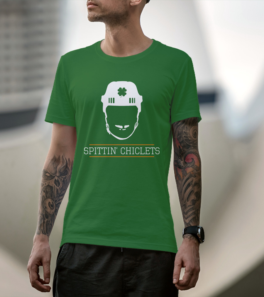 Spittin Chiclets Hockey Helmet Clover Green T-Shirt