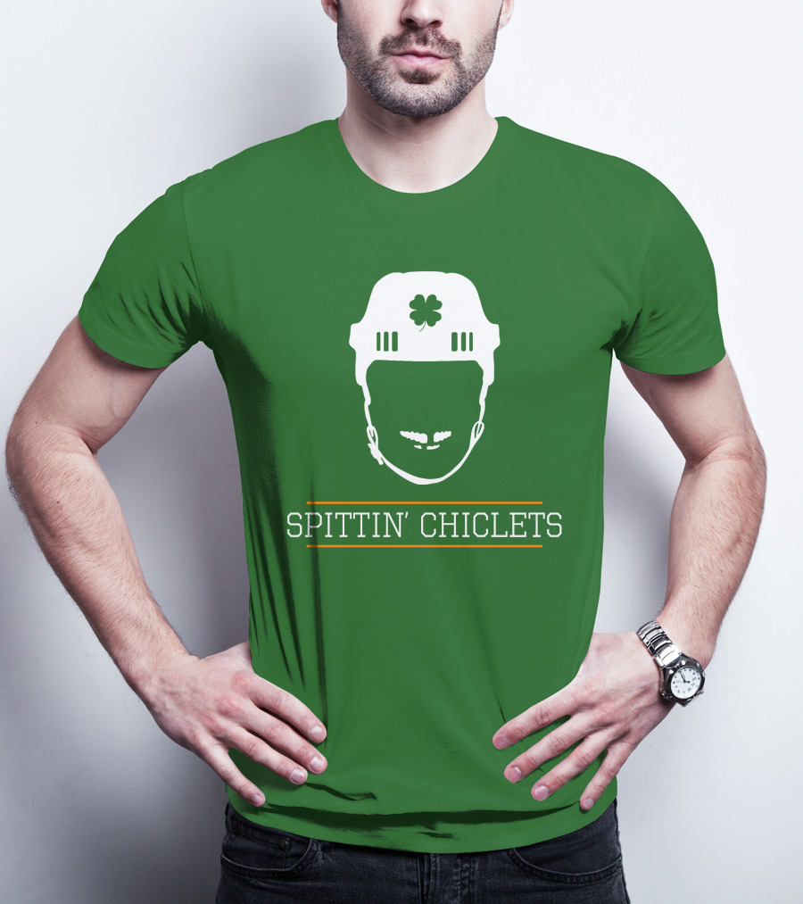 Spittin Chiclets Hockey Helmet Clover Green T-Shirt
