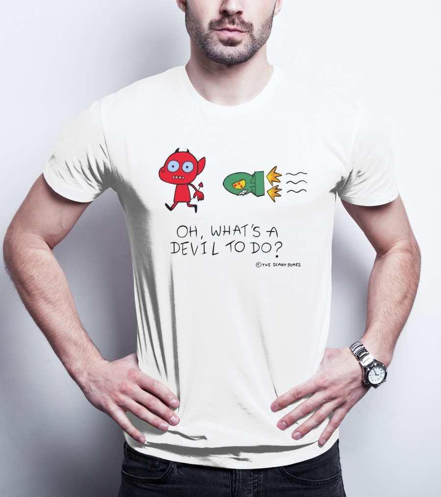 Oh What's A Devil To Do The Scary Jokes Rocket Devil Red Character T-Shirt