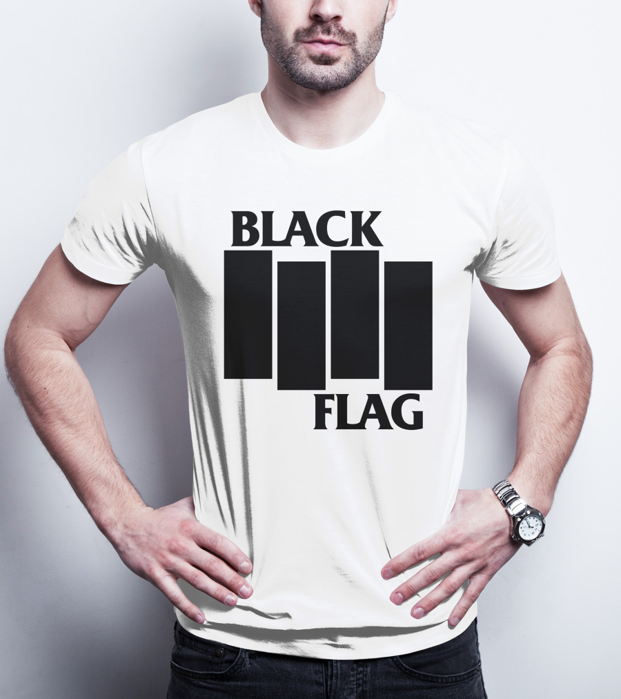 Black Flag Band Iconic Bar T-Shirt