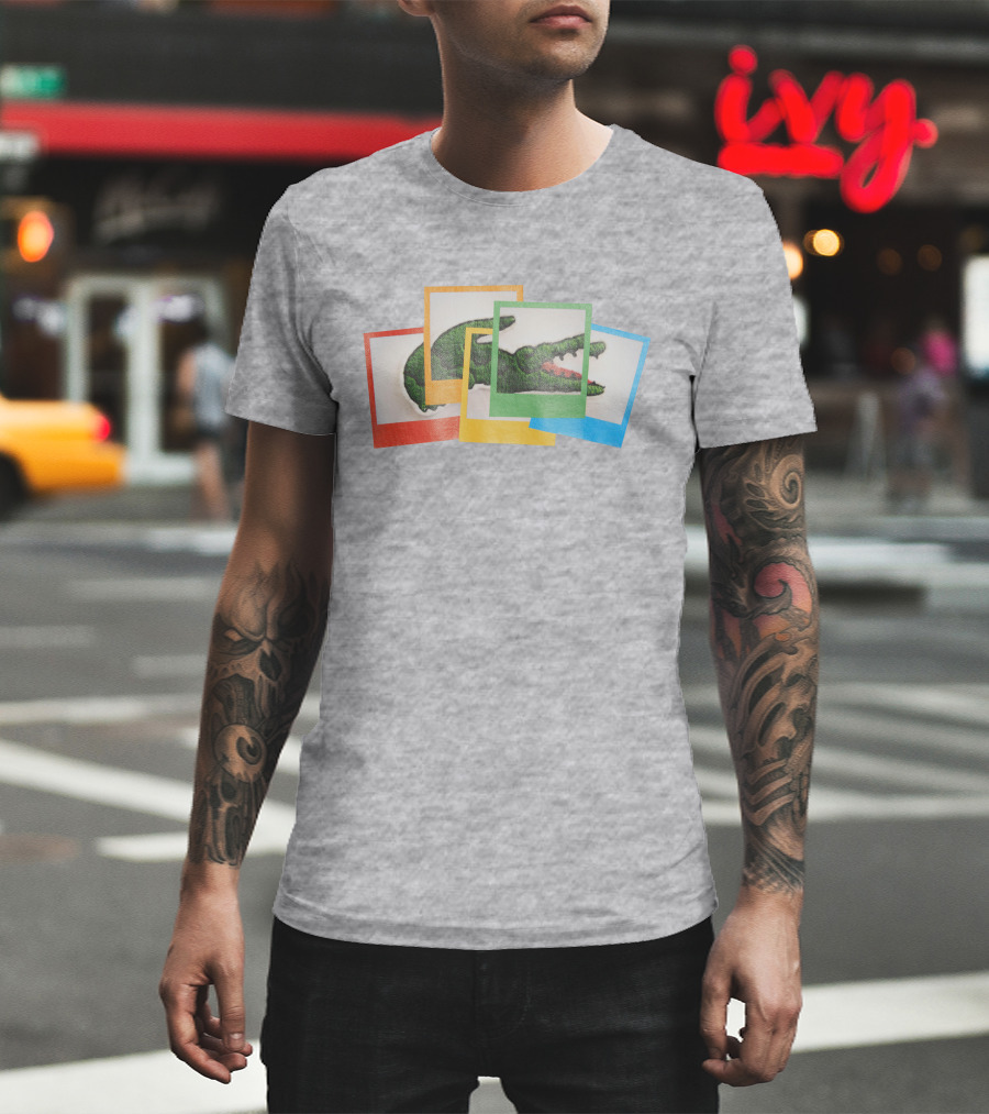Lacoste X Polaroid Colorful Crocodile Overlapping Frames T-Shirt