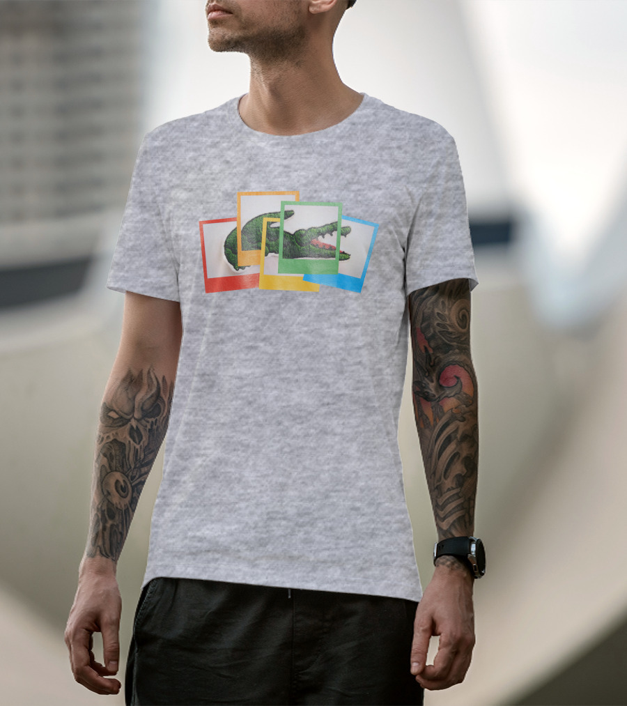 Lacoste X Polaroid Colorful Crocodile Overlapping Frames T-Shirt