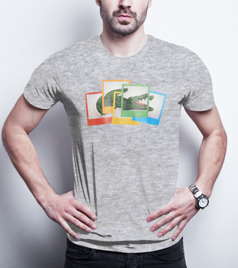 Lacoste X Polaroid Colorful Crocodile Overlapping Frames T-Shirt