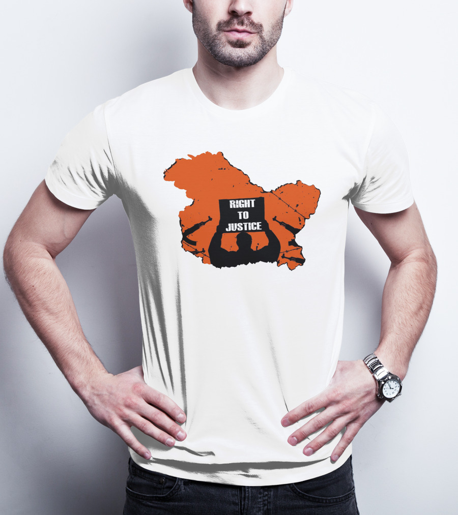 Right To Justice Protest Silhouette Inside Orange Map Shape T-Shirt