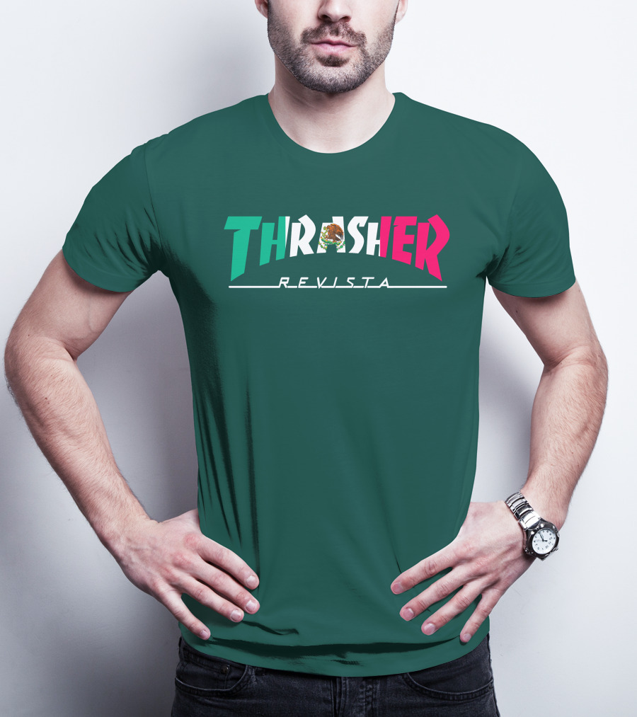 Thrasher Revista Mexican Flag Colors T-Shirt