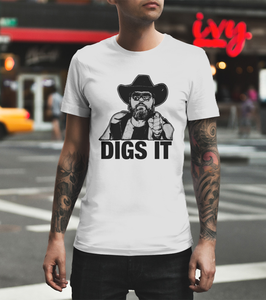 Pat McAfee Cowboy Style Digs It Rugged Look T-Shirt