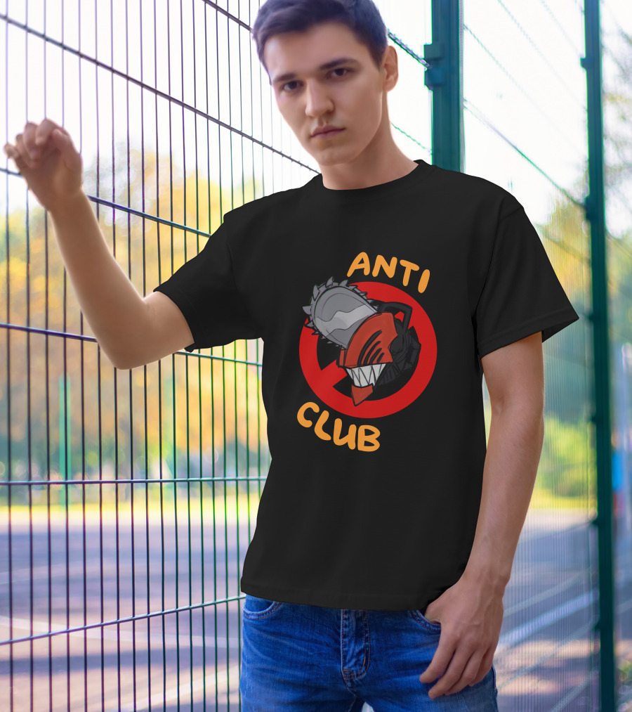 Chain Saw Man Anti Club Chainsaw Head With Red No Sign T-Shirt
