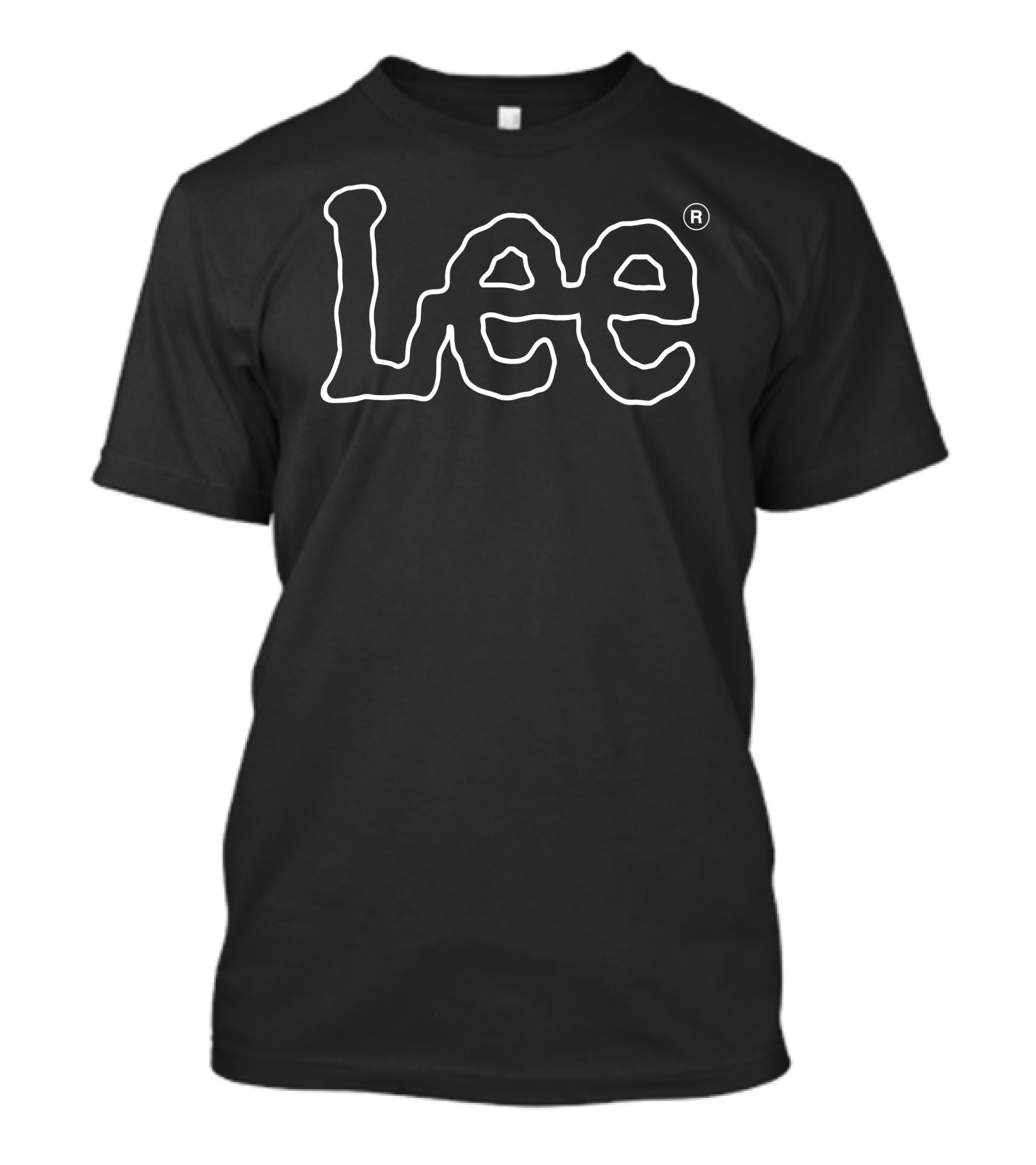 Lee Wobbly White Outline Text T-Shirt