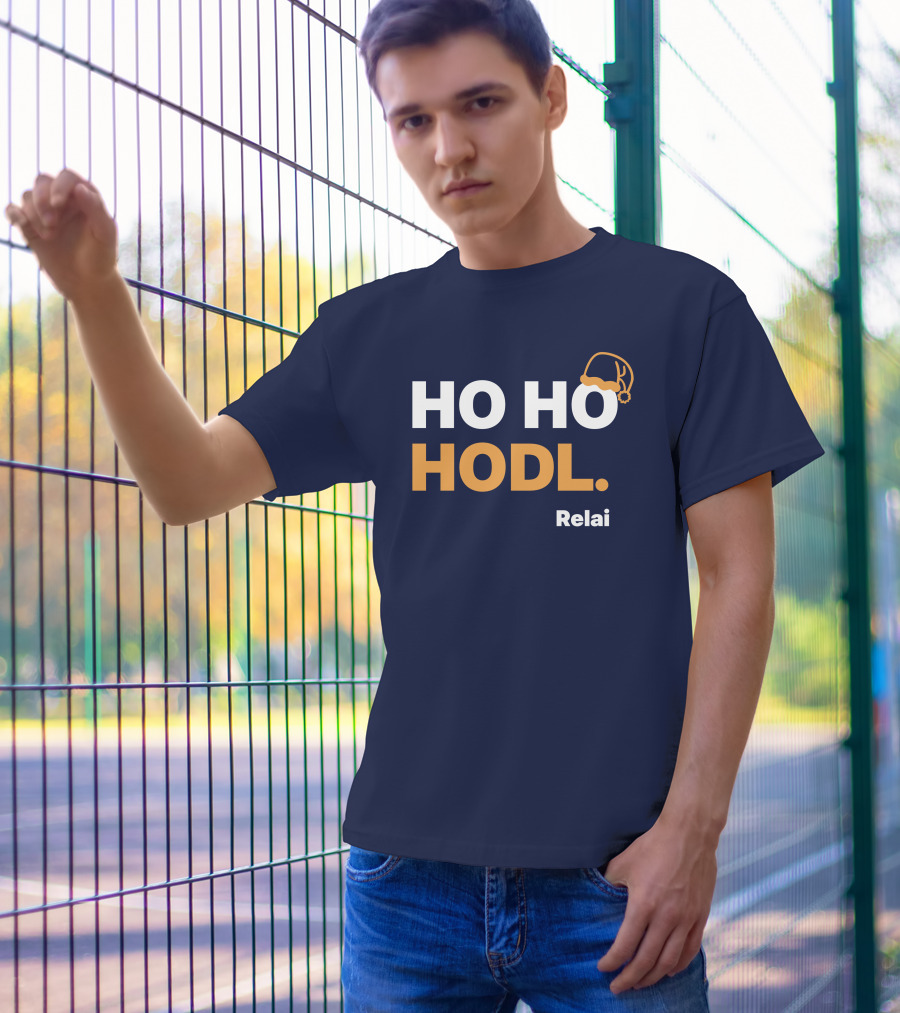 Ho Ho Hodl Relai Christmas Santa Hat Bitcoin T-Shirt