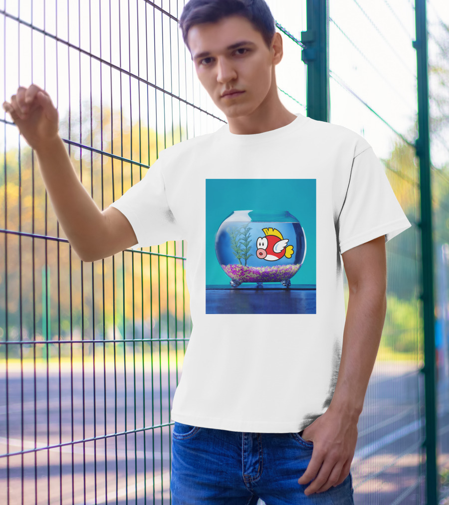 Nintendo Mario Cheep Cheep Fish Bowl T-Shirt