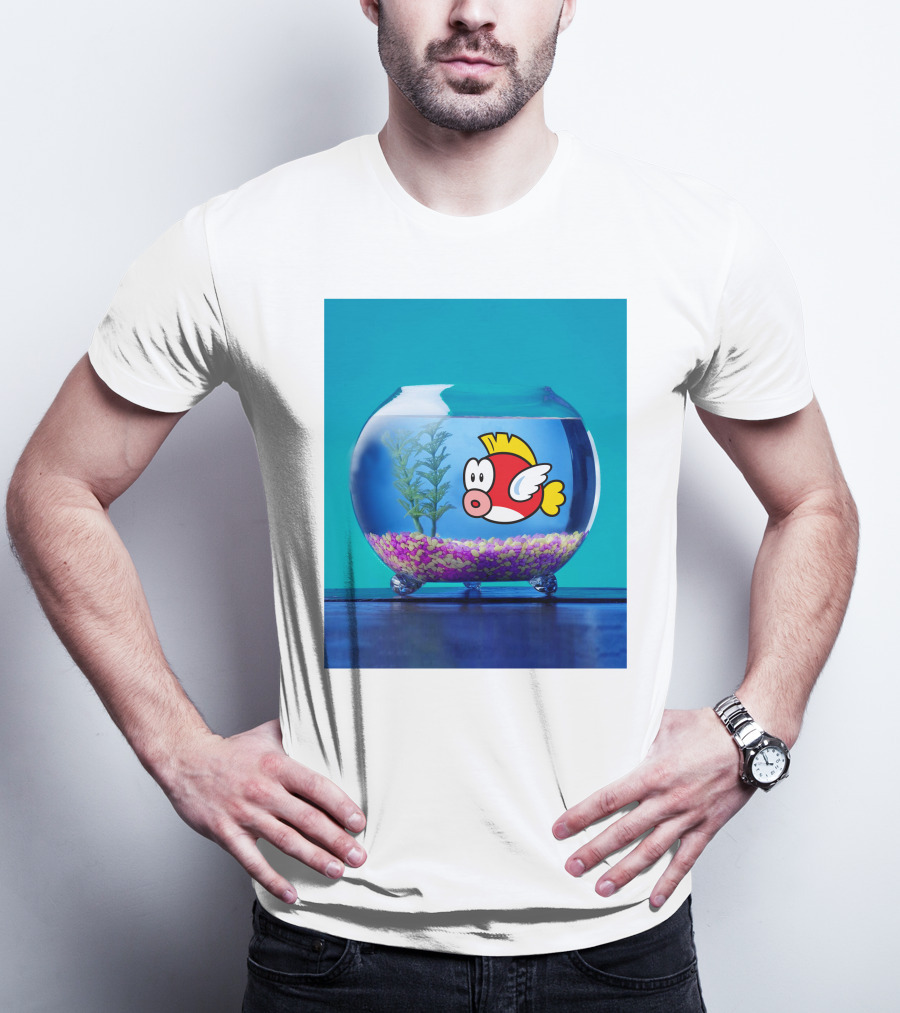 Nintendo Mario Cheep Cheep Fish Bowl T-Shirt