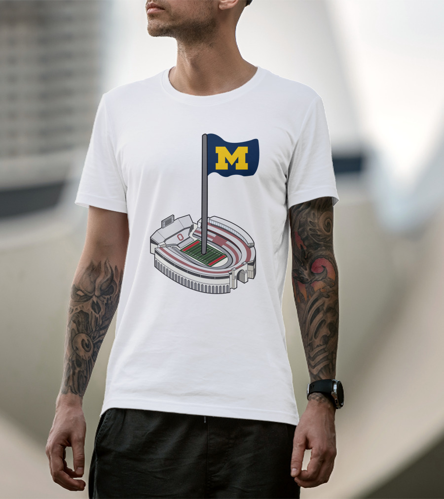 Britt Brianzivino Michigan Ohio Stadium Rivalry Flag T-Shirt