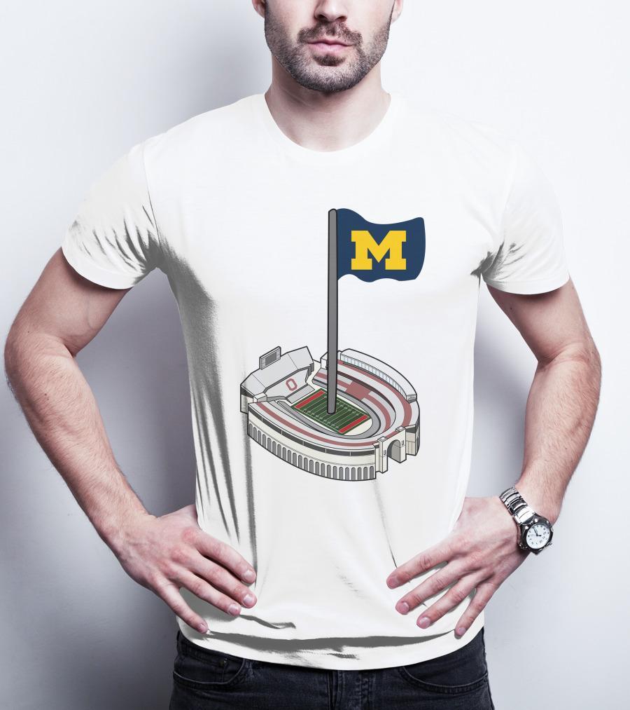 Britt Brianzivino Michigan Ohio Stadium Rivalry Flag T-Shirt