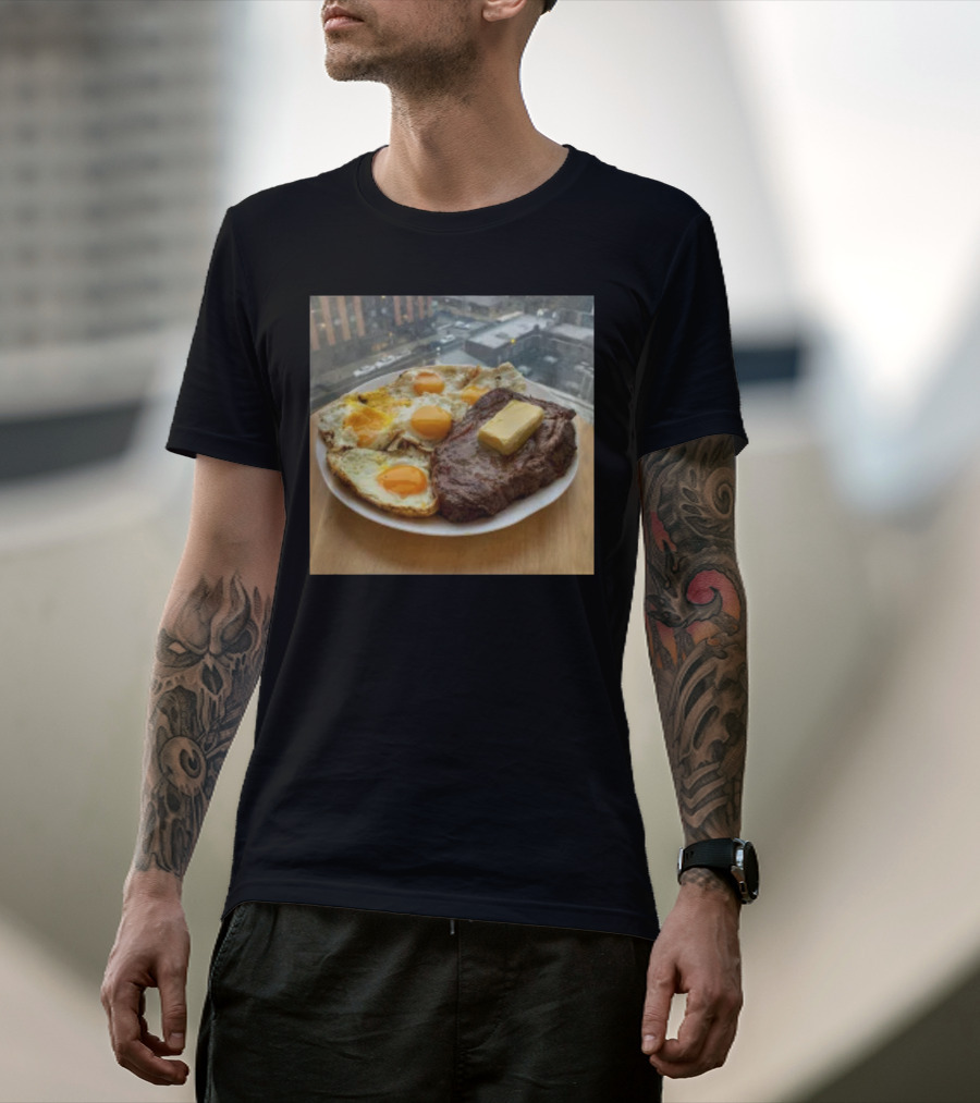 Steak And Eggs With Butter Plate T-Shirt