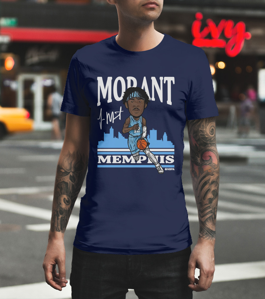Morant Memphis Basketball Skyline NBPA T-Shirt
