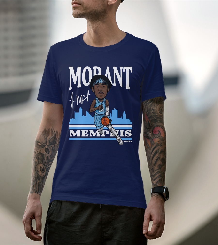 Morant Memphis Basketball Skyline NBPA T-Shirt