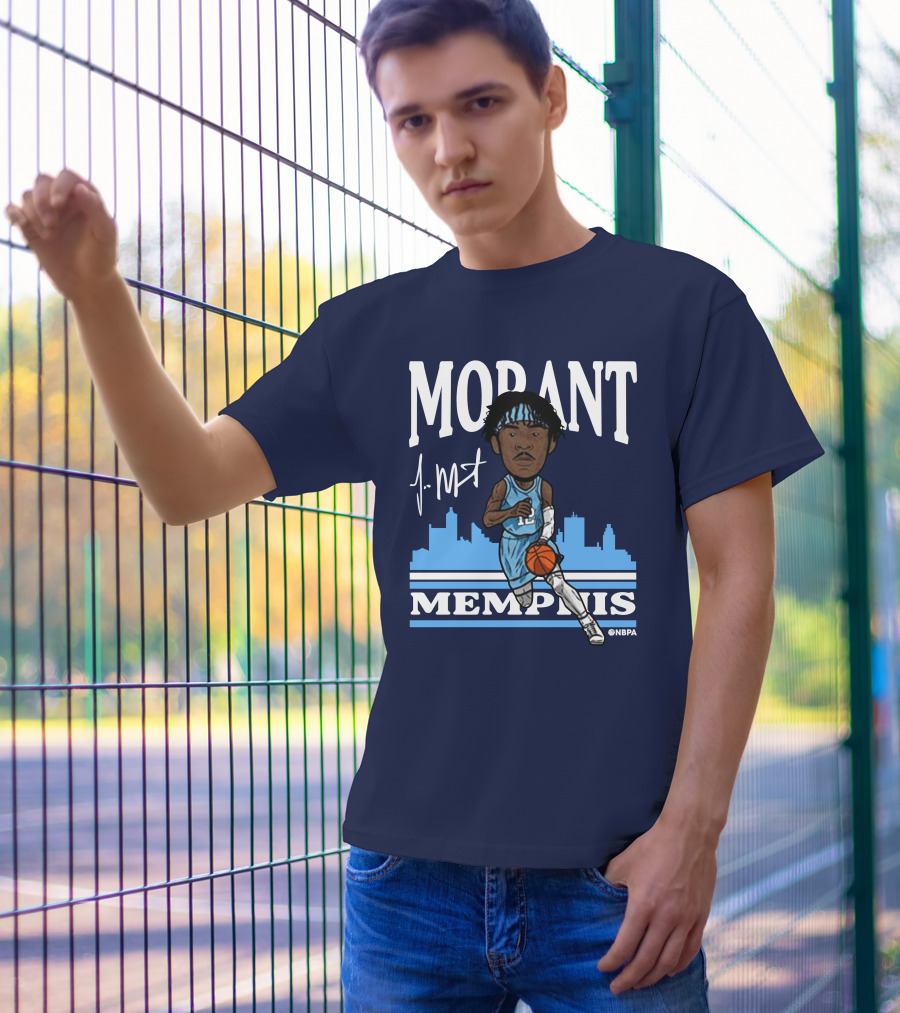 Morant Memphis Basketball Skyline NBPA T-Shirt