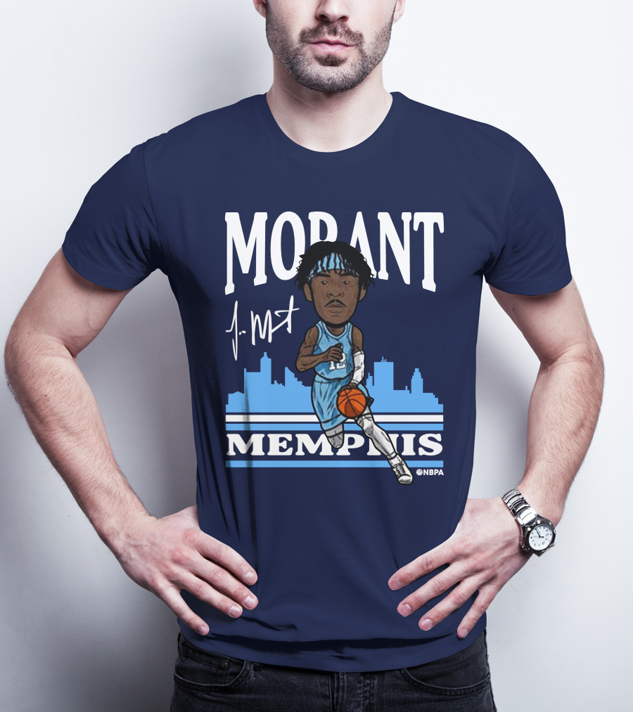 Morant Memphis Basketball Skyline NBPA T-Shirt