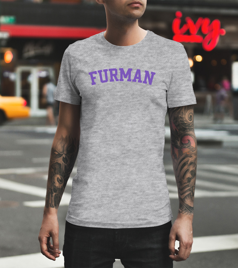 Furman University Purple Text T-Shirt