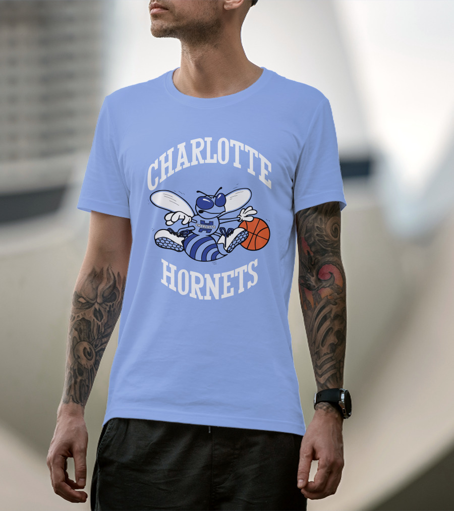 Charlotte Hornets Buzzing Basketball Mascot T-Shirt
