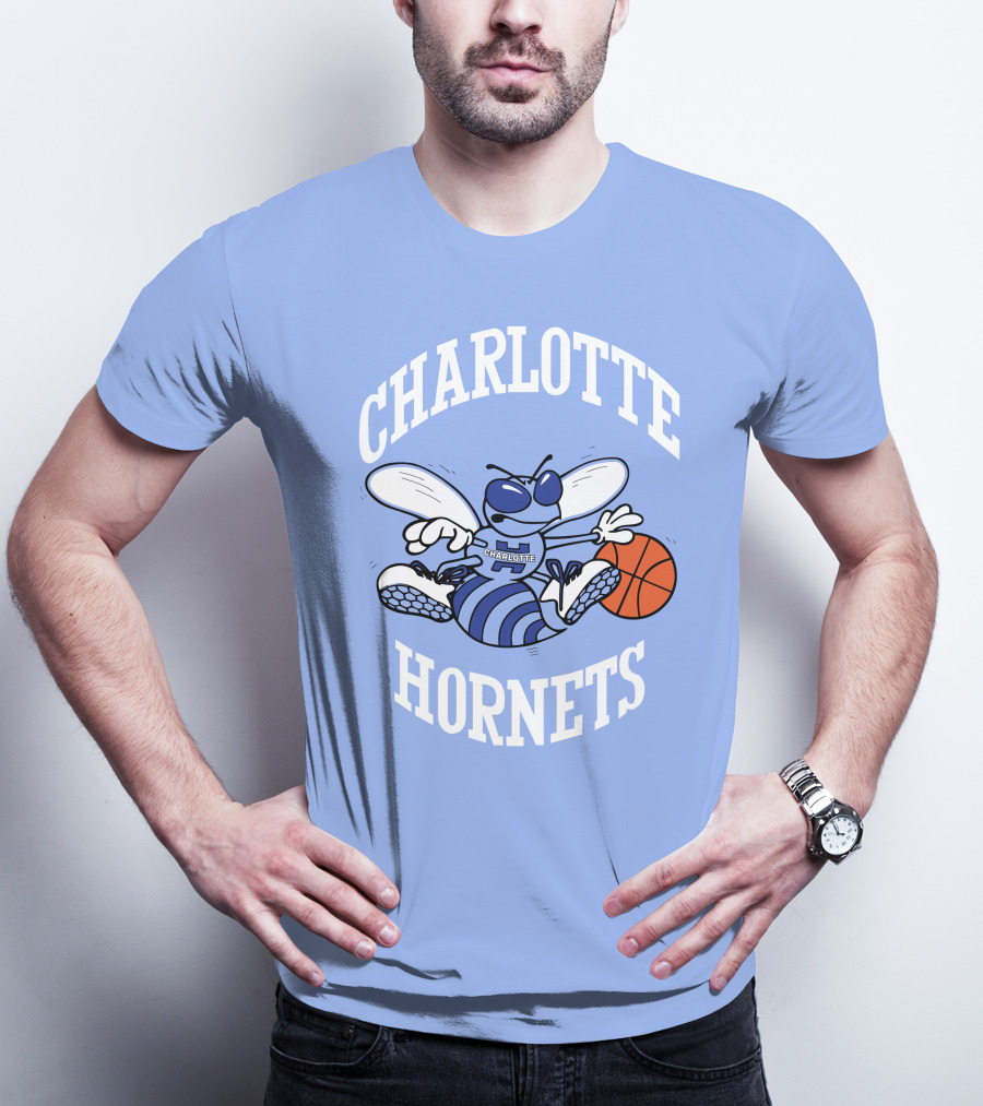 Charlotte Hornets Buzzing Basketball Mascot T-Shirt
