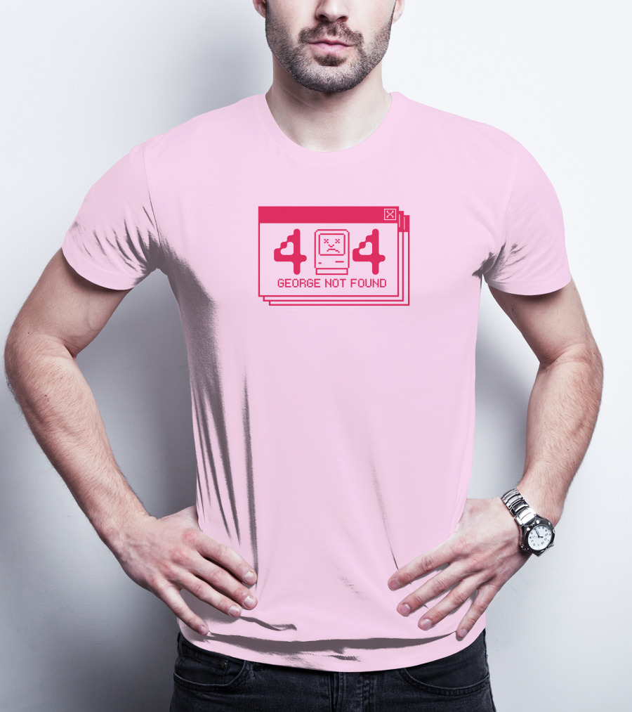 Georgenotfound Error 404 Retro Pixel Art Pink T-Shirt