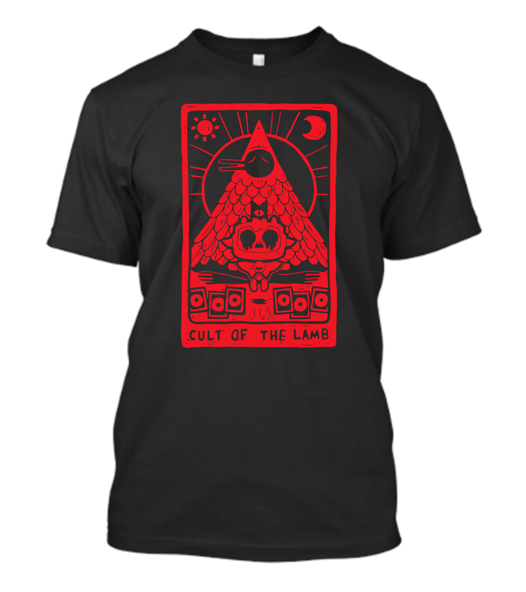 Hottopic Cult Of The Lamb Sun Moon Pyramid Symbolism T-Shirt